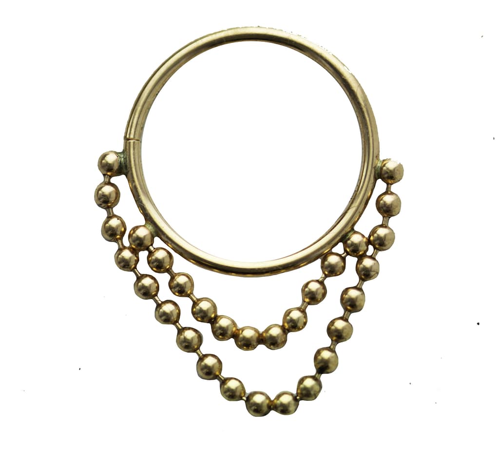 Doubled Chain Ring in Yellow Gold – Identity Body Piercing