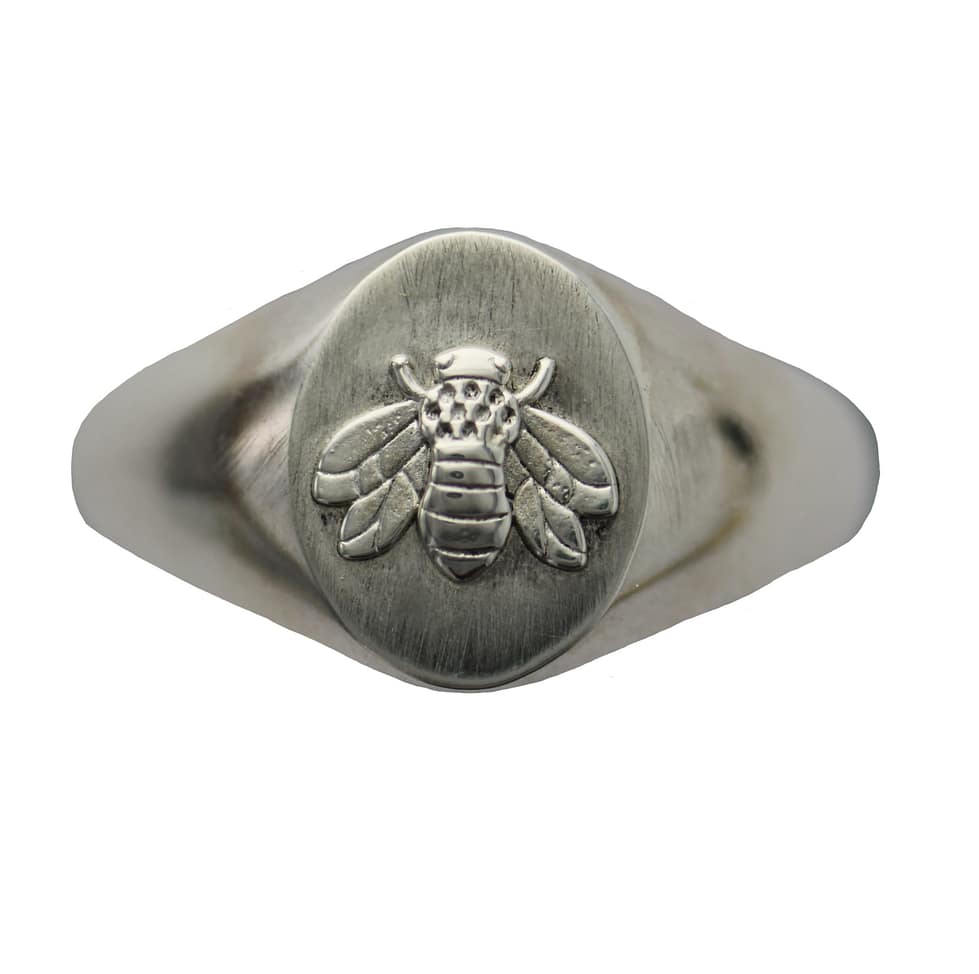 Bee Signet Ring in Sterling Silver – Identity Body Piercing